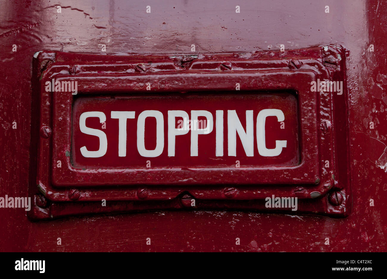 Tram stopping sign Stock Photo - Alamy