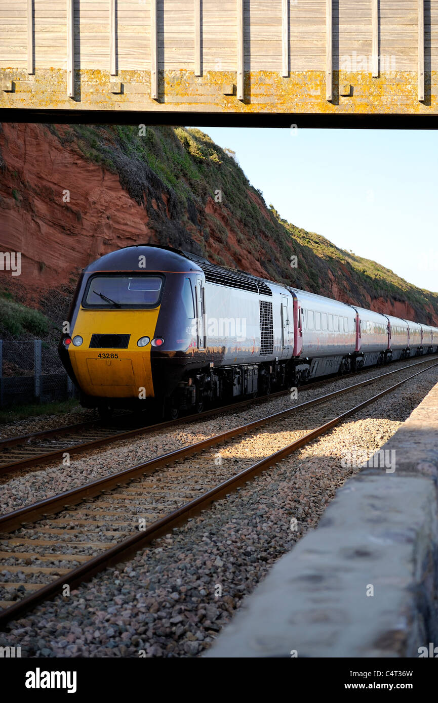 first great western high speed train heading for dawlish along the ...