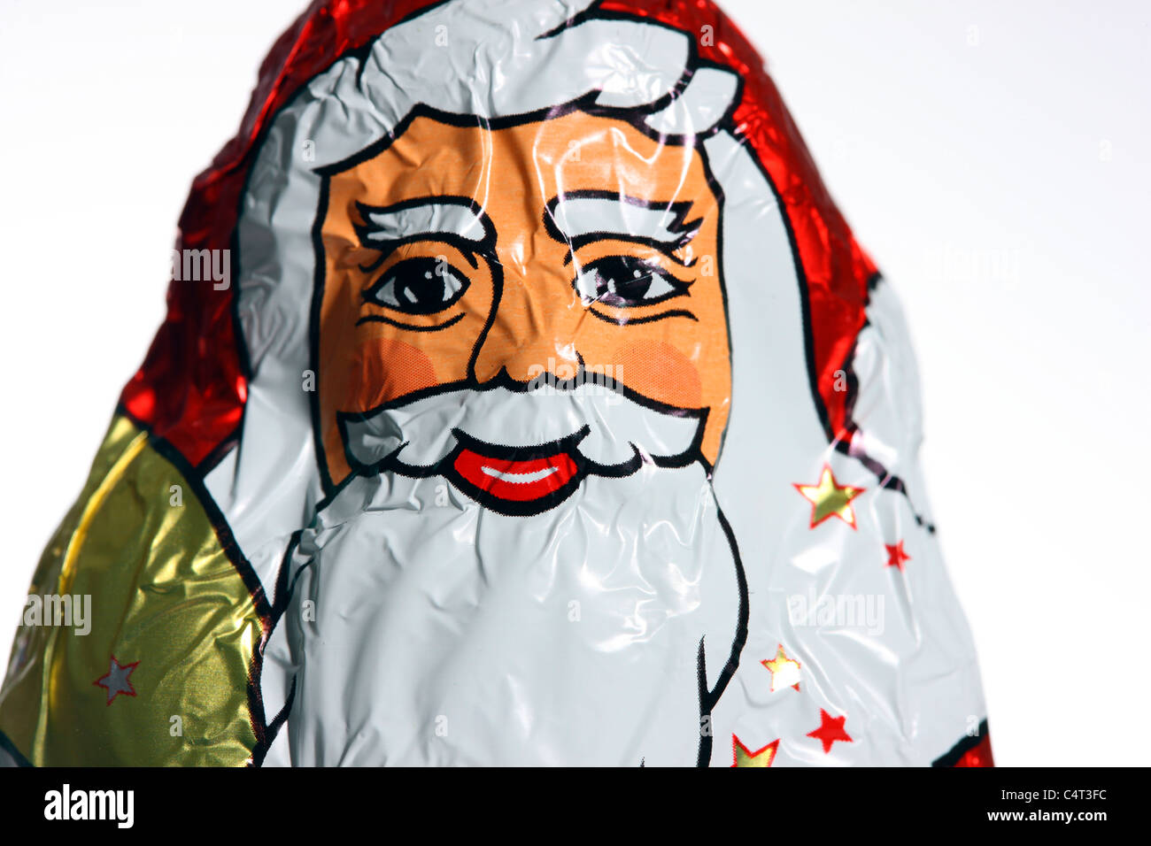 Chocolate Santa Claus figures, faces, portrait. Christmas time sweets ...