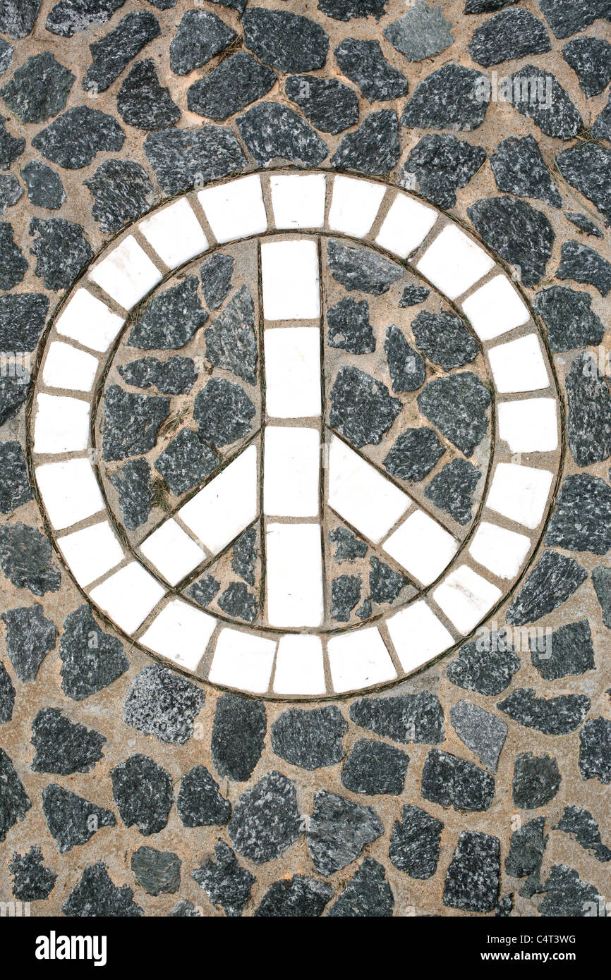 Peace sign design on the street Stock Photo - Alamy