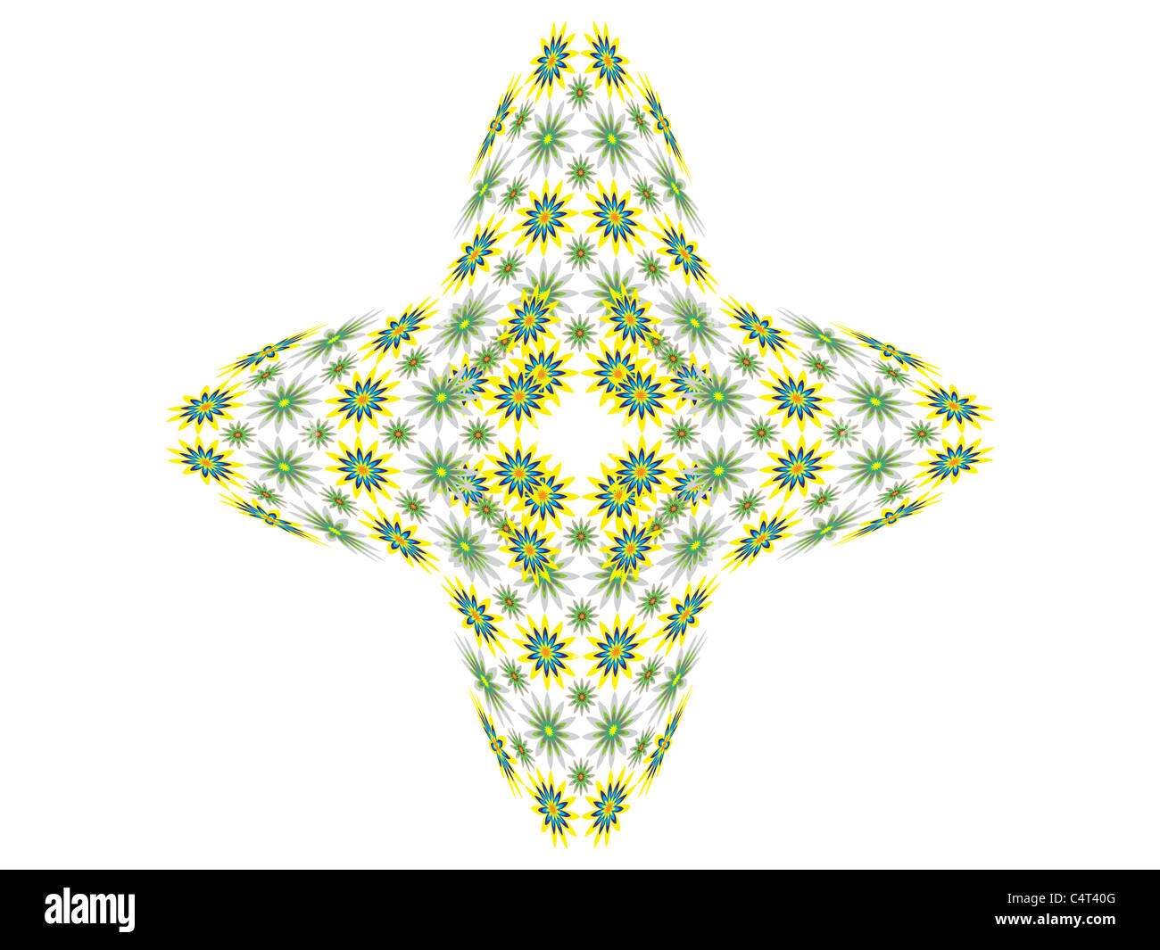 The symmetry cross full of flowers Stock Photo - Alamy