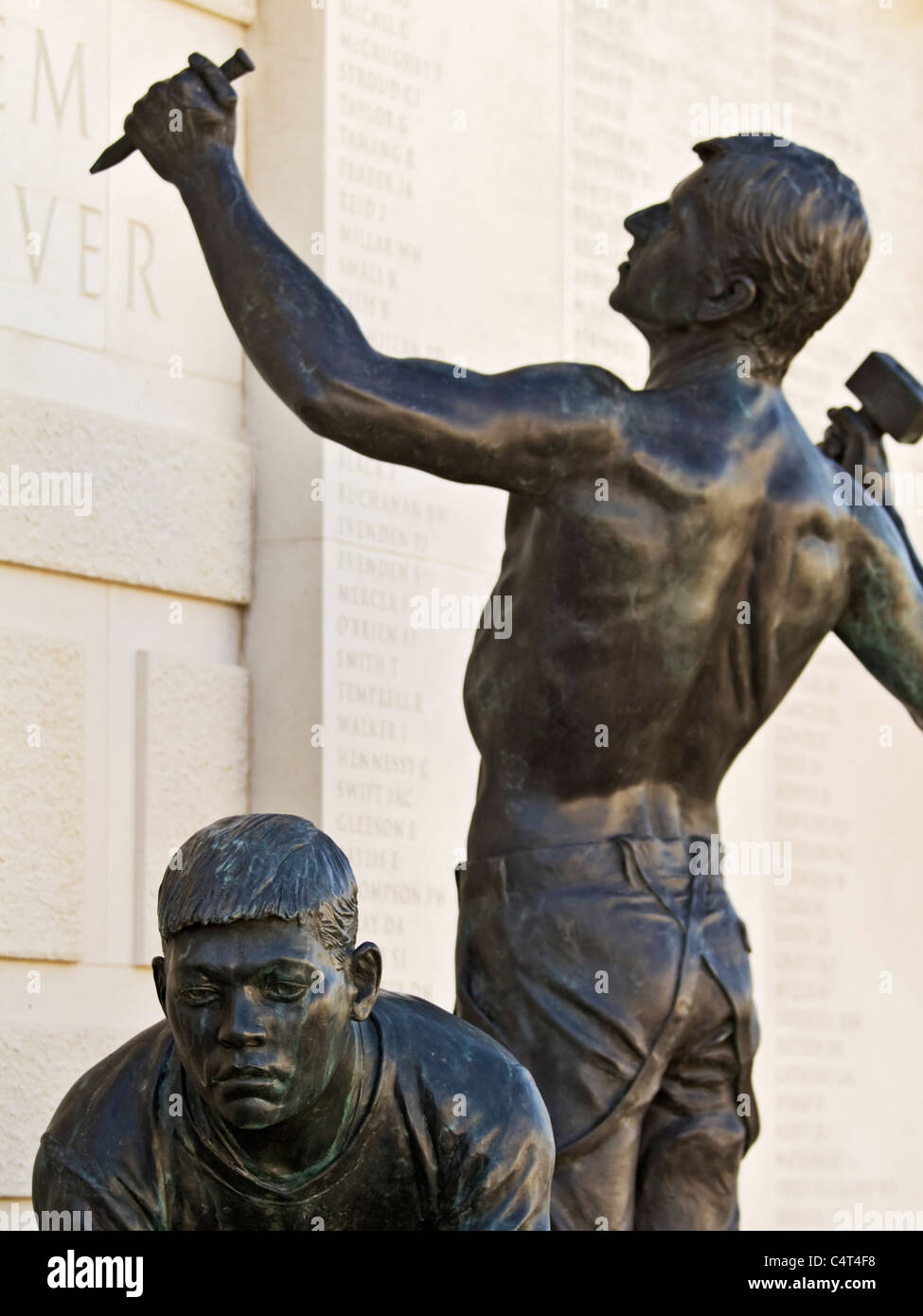 Statues at the National Memorial Arboretum, Staffordshire Stock Photo ...