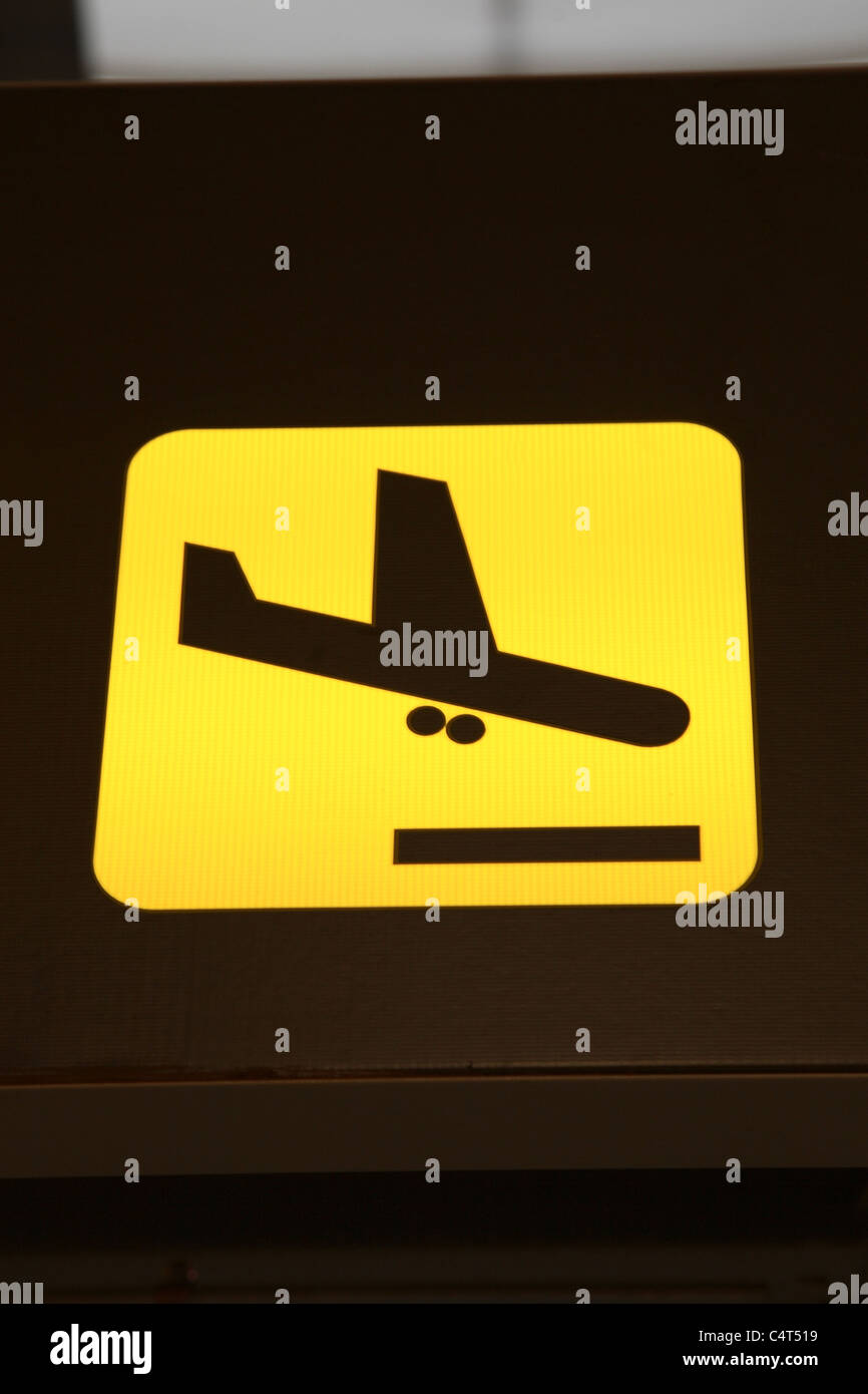 Transport sign airport airplane information yellow illuminate hi-res ...