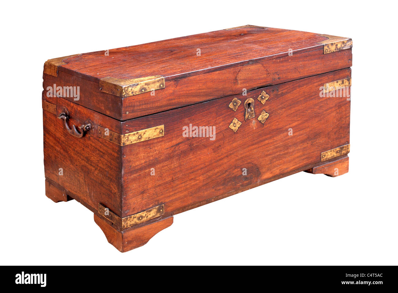 retro wooden chest box Stock Photo - Alamy