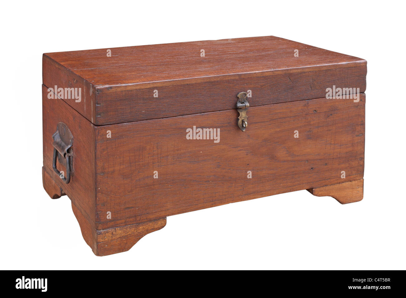 retro wooden chest box Stock Photo - Alamy