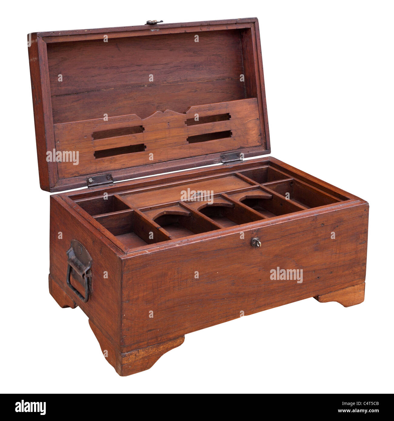 retro wooden chest box Stock Photo - Alamy