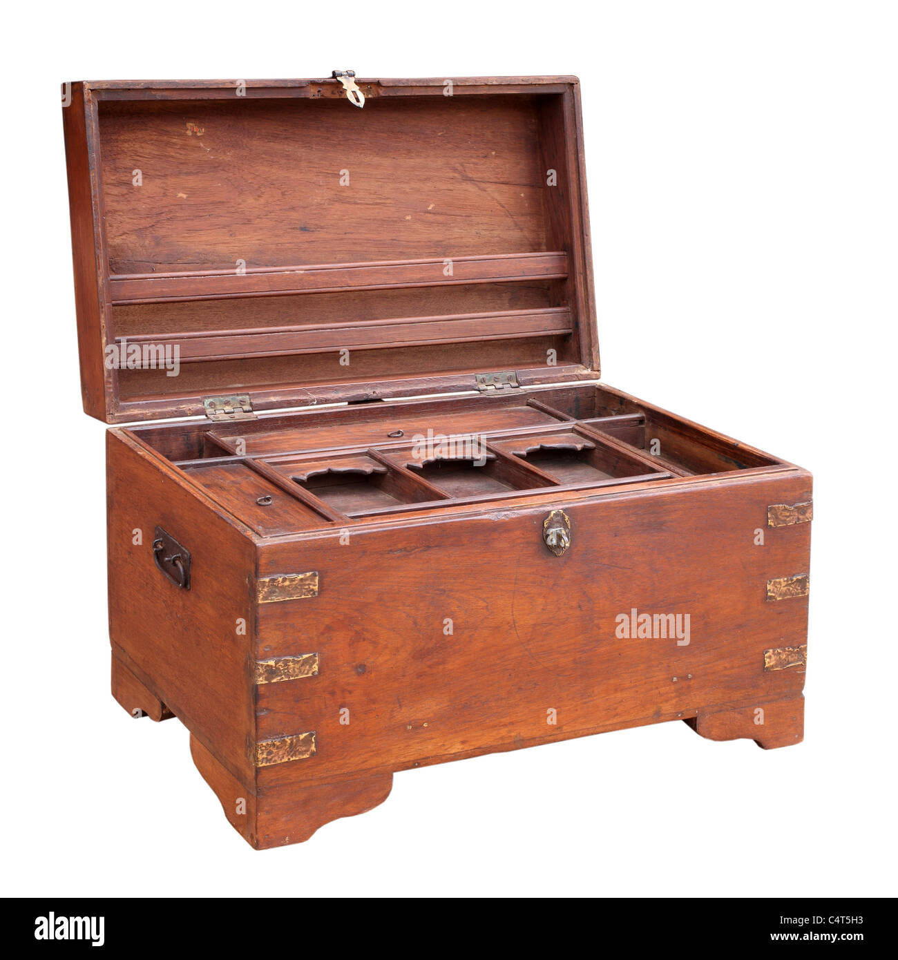 retro wooden chest box Stock Photo - Alamy