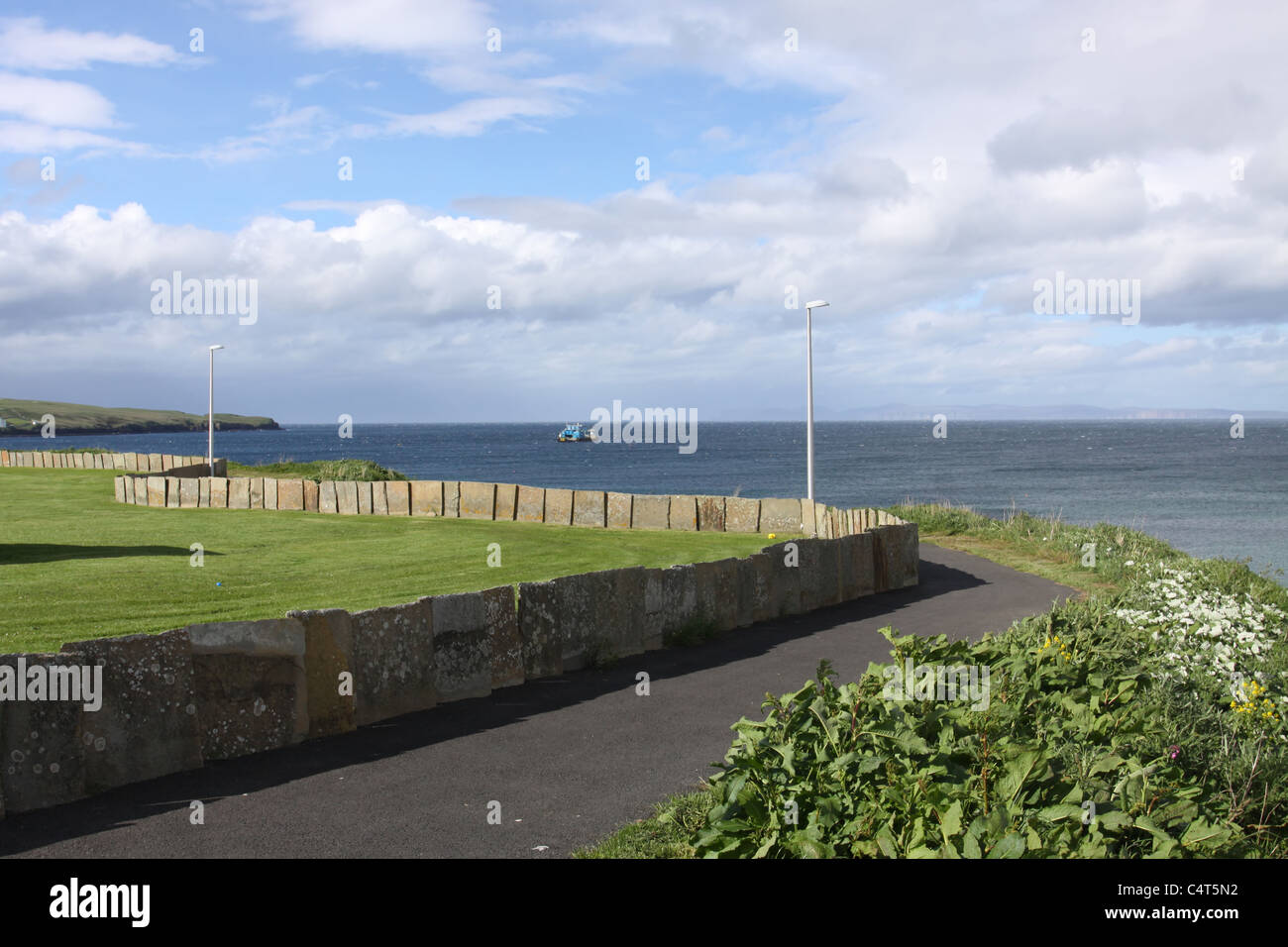 path lined with flagstones Thurso Caithness Scotland May 2011 Stock ...