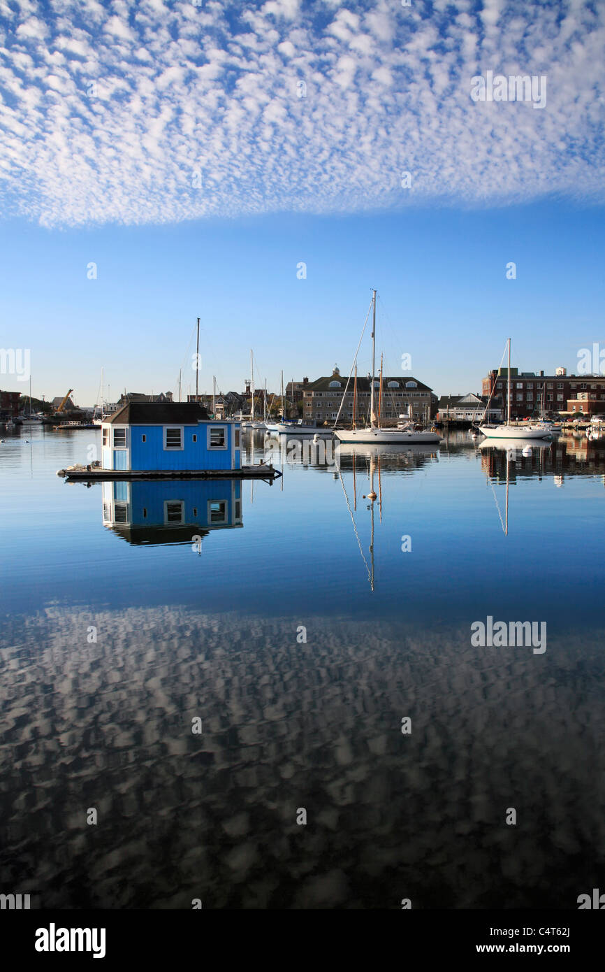 Boats In Eel Pond At Woods Hole On Cape Cod, Massachusetts, USA Stock ...