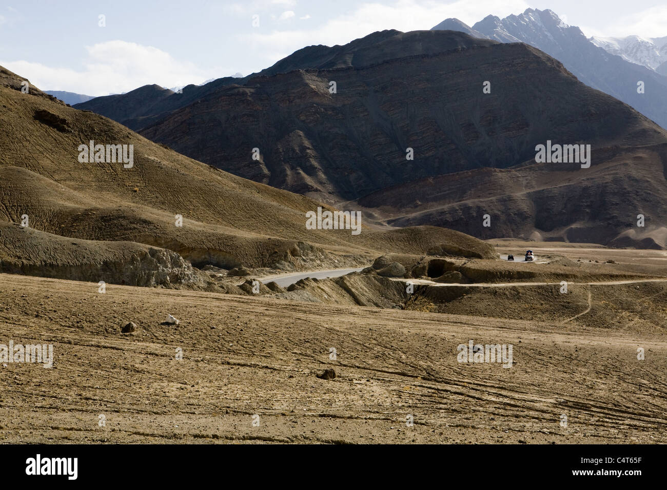 Near Leh, Ladakh in northern India are the Himalayas with snow-capped ...