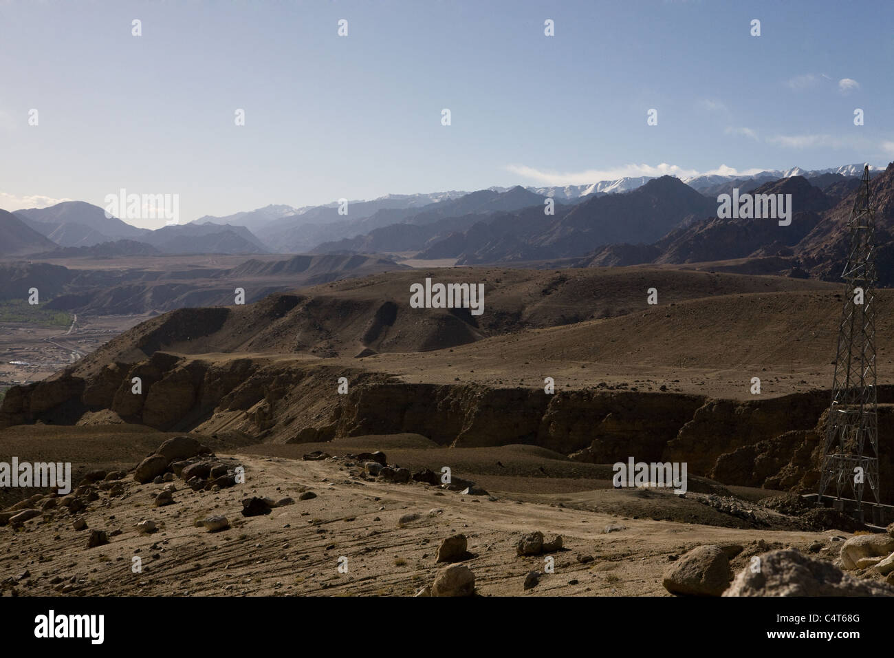 Near Leh, Ladakh in northern India are the Himalayas with snow-capped ...