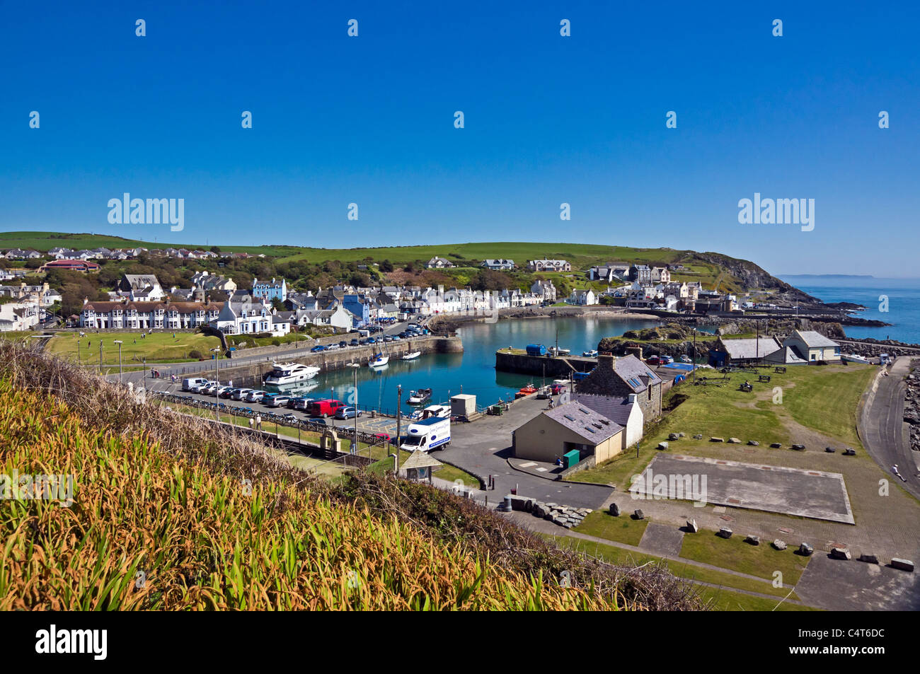 Harbour area in small town Portpatrick in Dumfries and Galloway ...