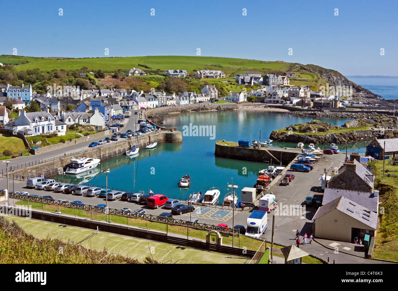 Harbour area in small town Portpatrick in Dumfries and Galloway ...