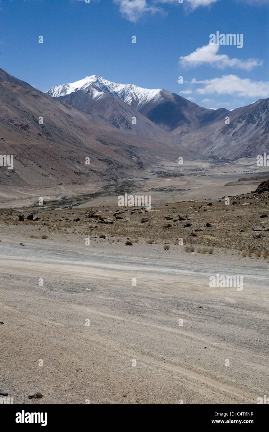 Near Leh, Ladakh in northern India are the Himalayas with snow-capped ...