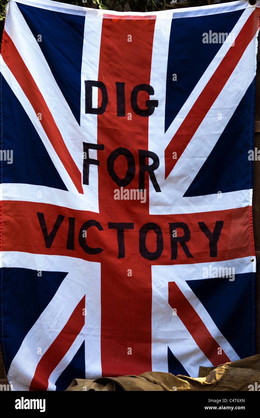 "Dig for victory" written on a Union flag Stock Photo - Alamy