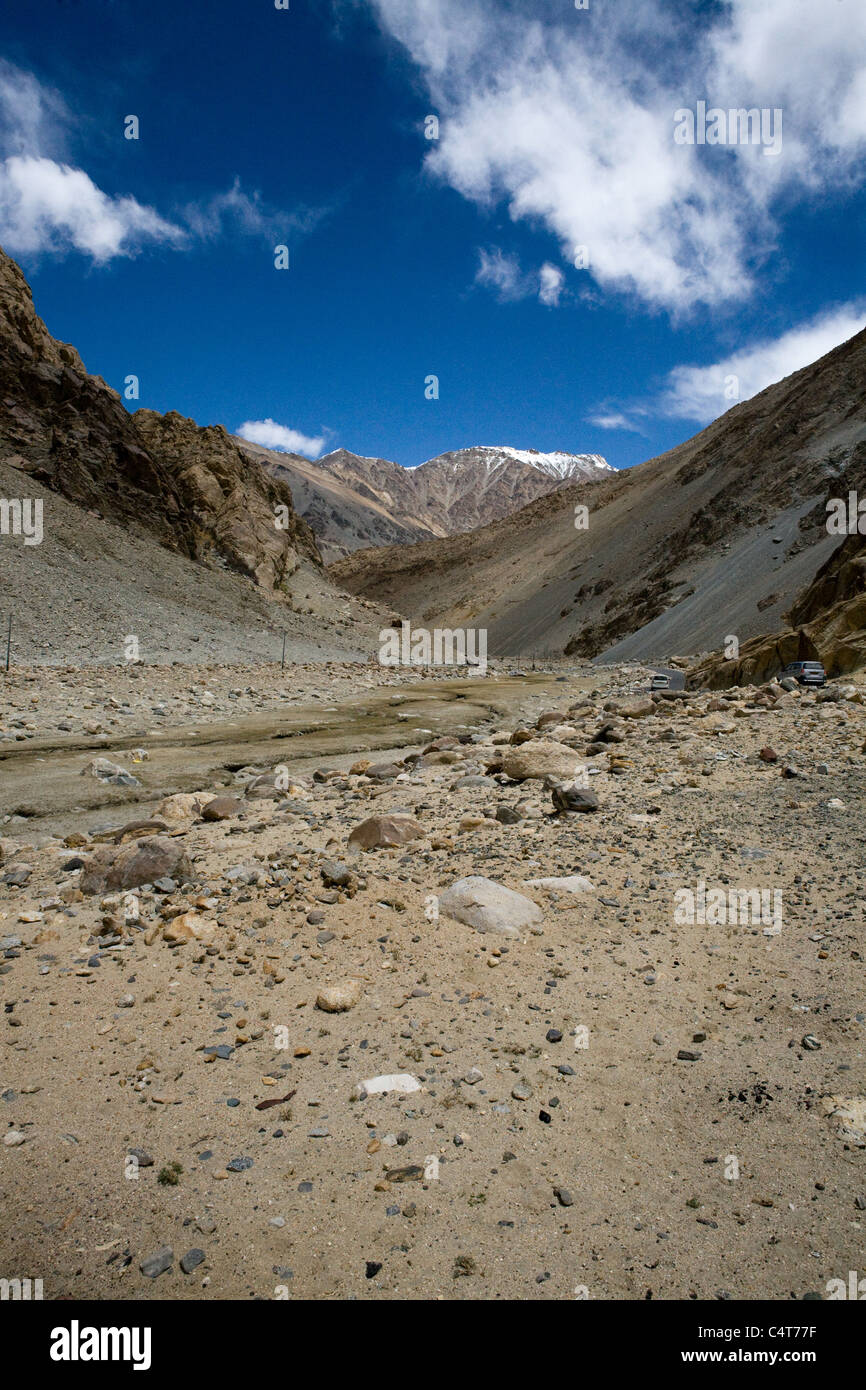 Near Leh, Ladakh in northern India are the Himalayas with snow-capped ...