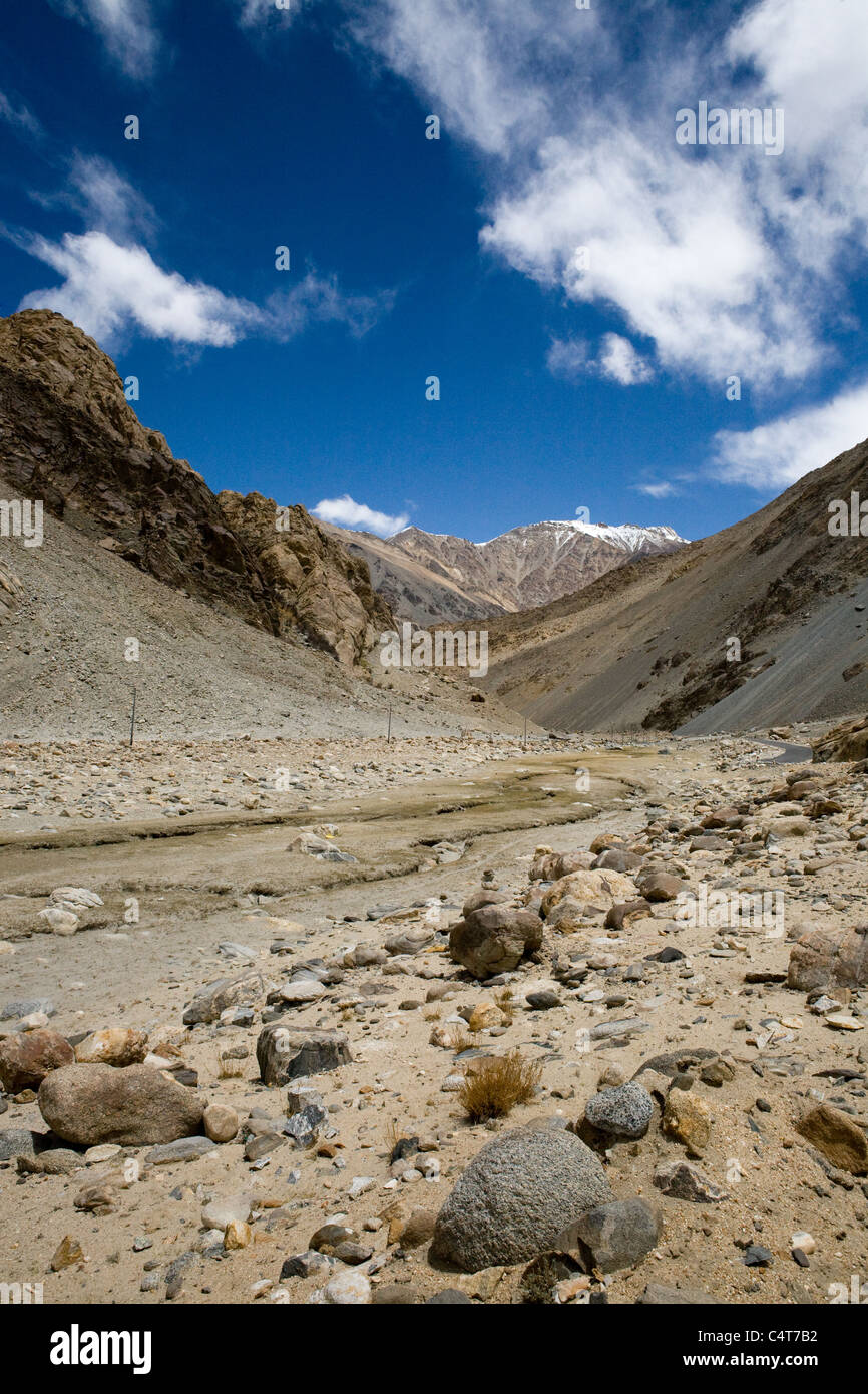 Near Leh, Ladakh in northern India are the Himalayas with snow-capped ...