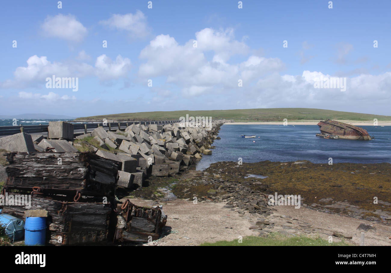 Block ship churchill barriers hi-res stock photography and images - Alamy