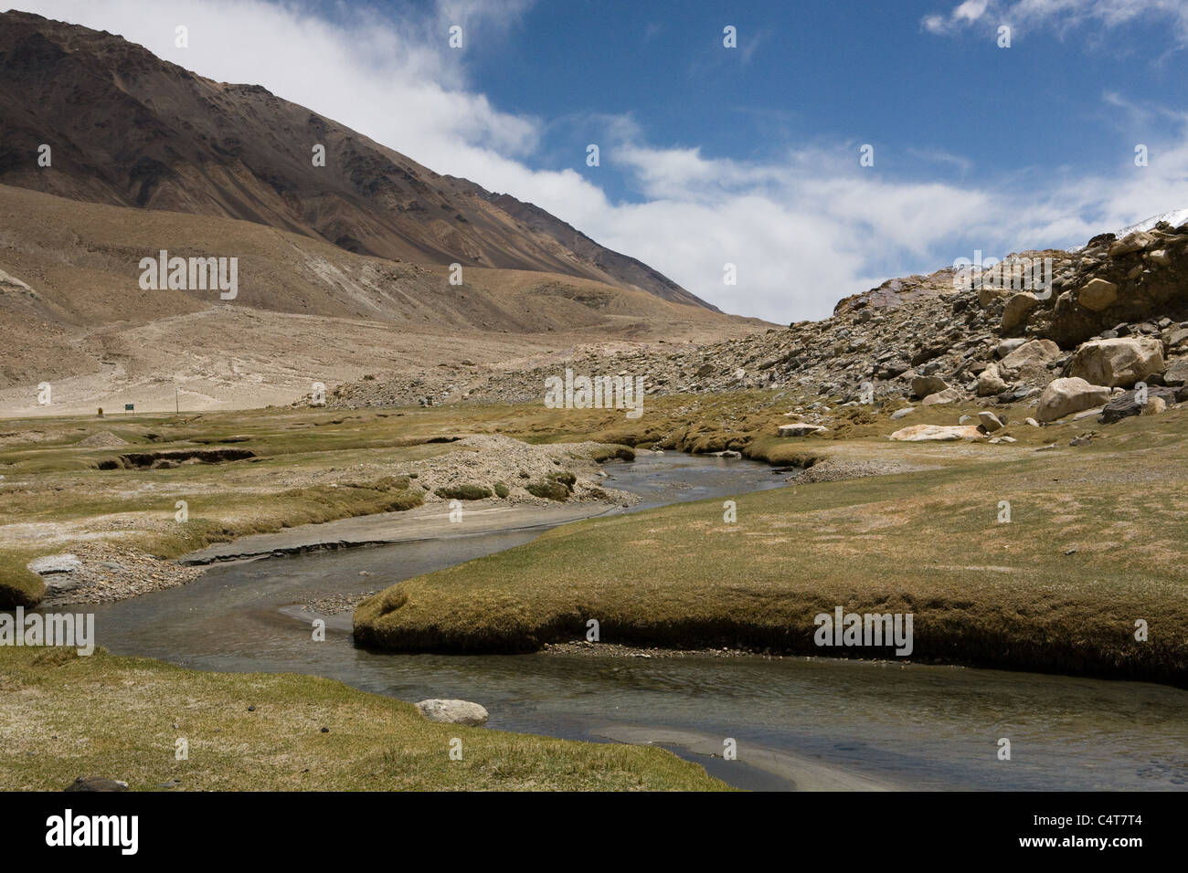 Near Leh, Ladakh in northern India are the Himalayas with snow-capped ...