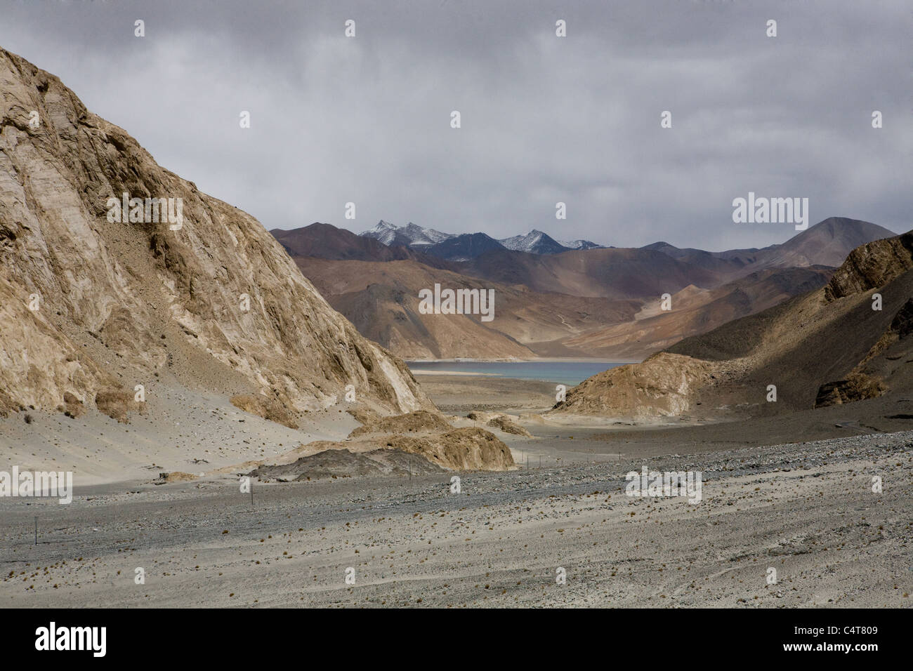 Near Leh, Ladakh in northern India are the Himalayas with snow-capped ...
