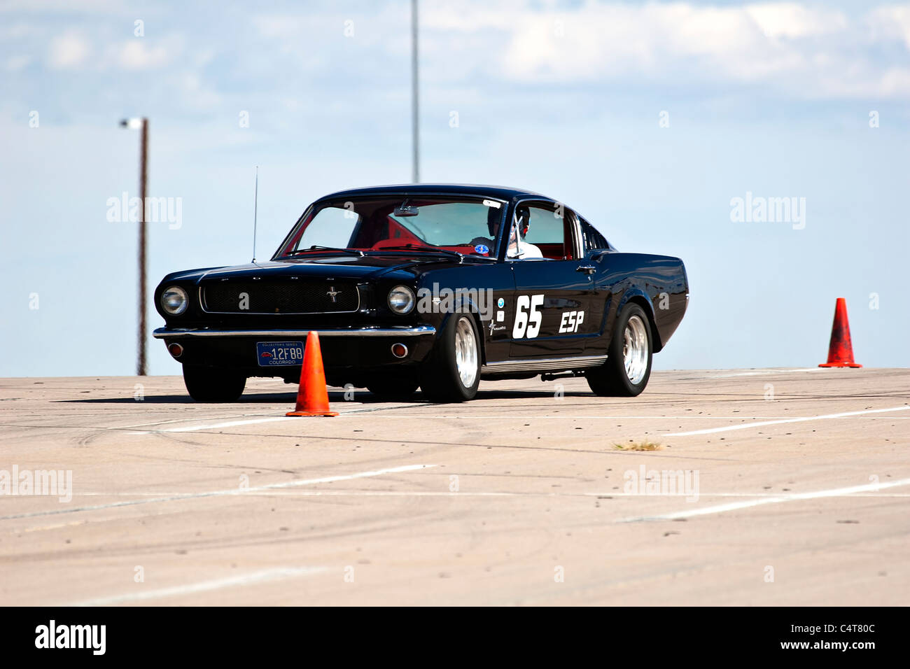 Denver, Colorado - A 1965 Ford Shelby Mustang Fast Back in a race at a ...