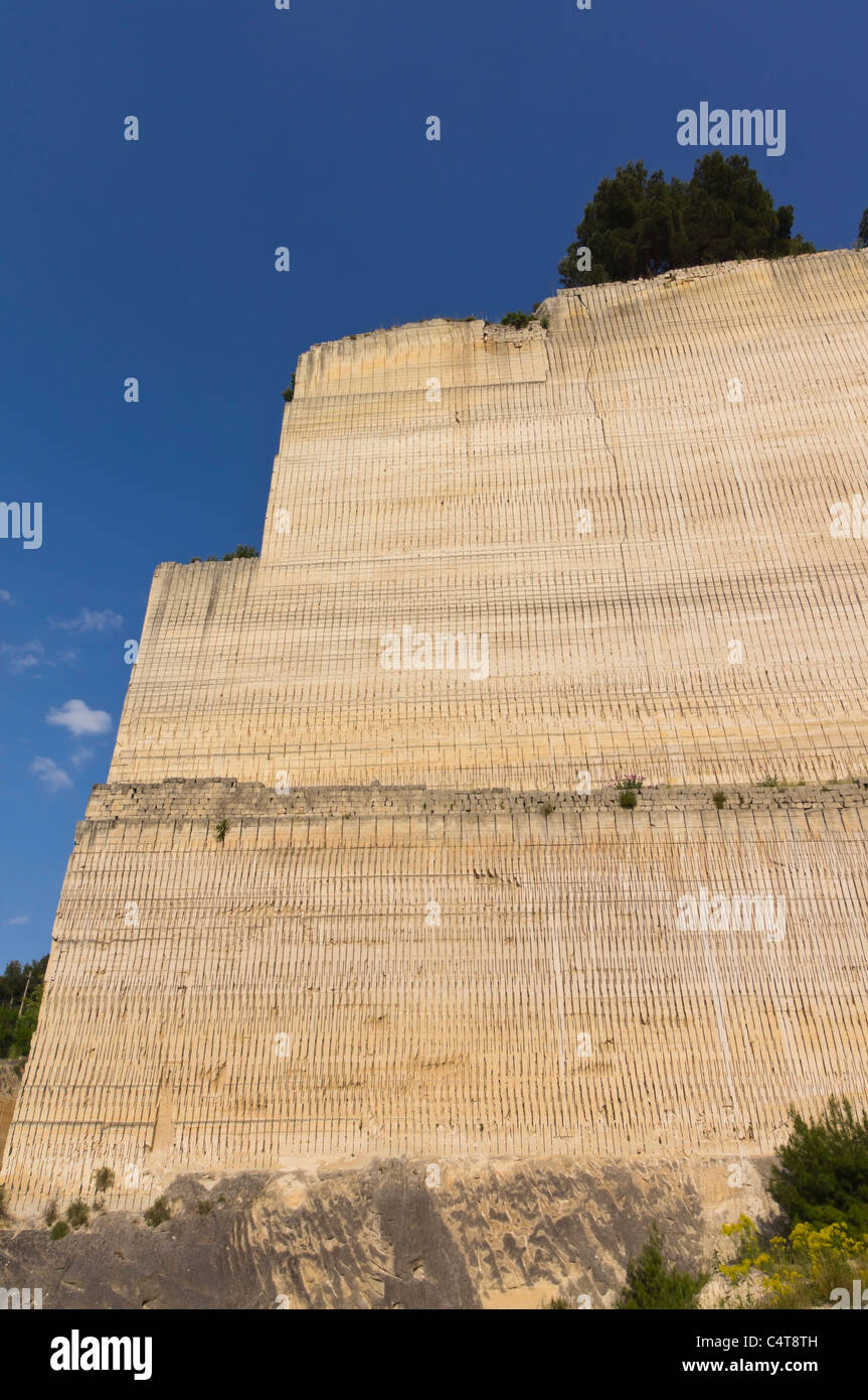 Italy - the tufa stone quarry, now disused, of La Palomba sculpture ...
