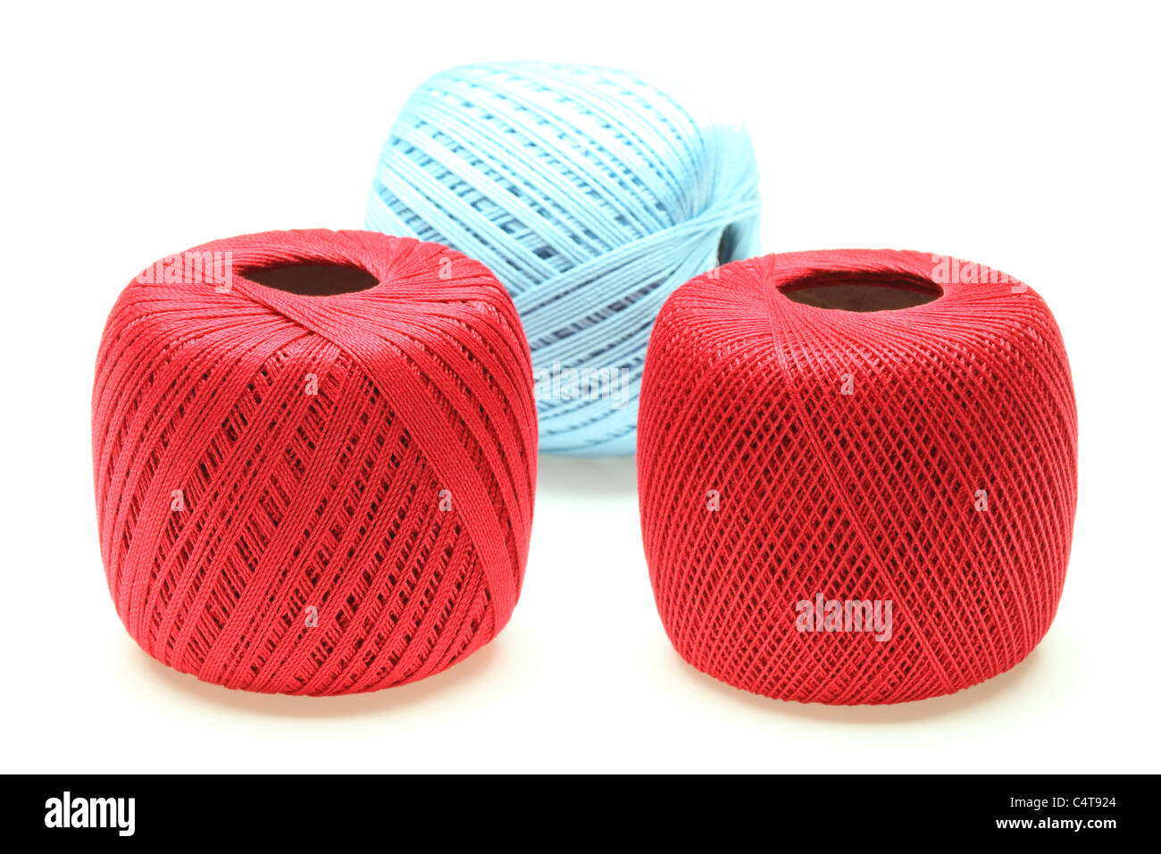 Red thread isolated on white background Stock Photo - Alamy