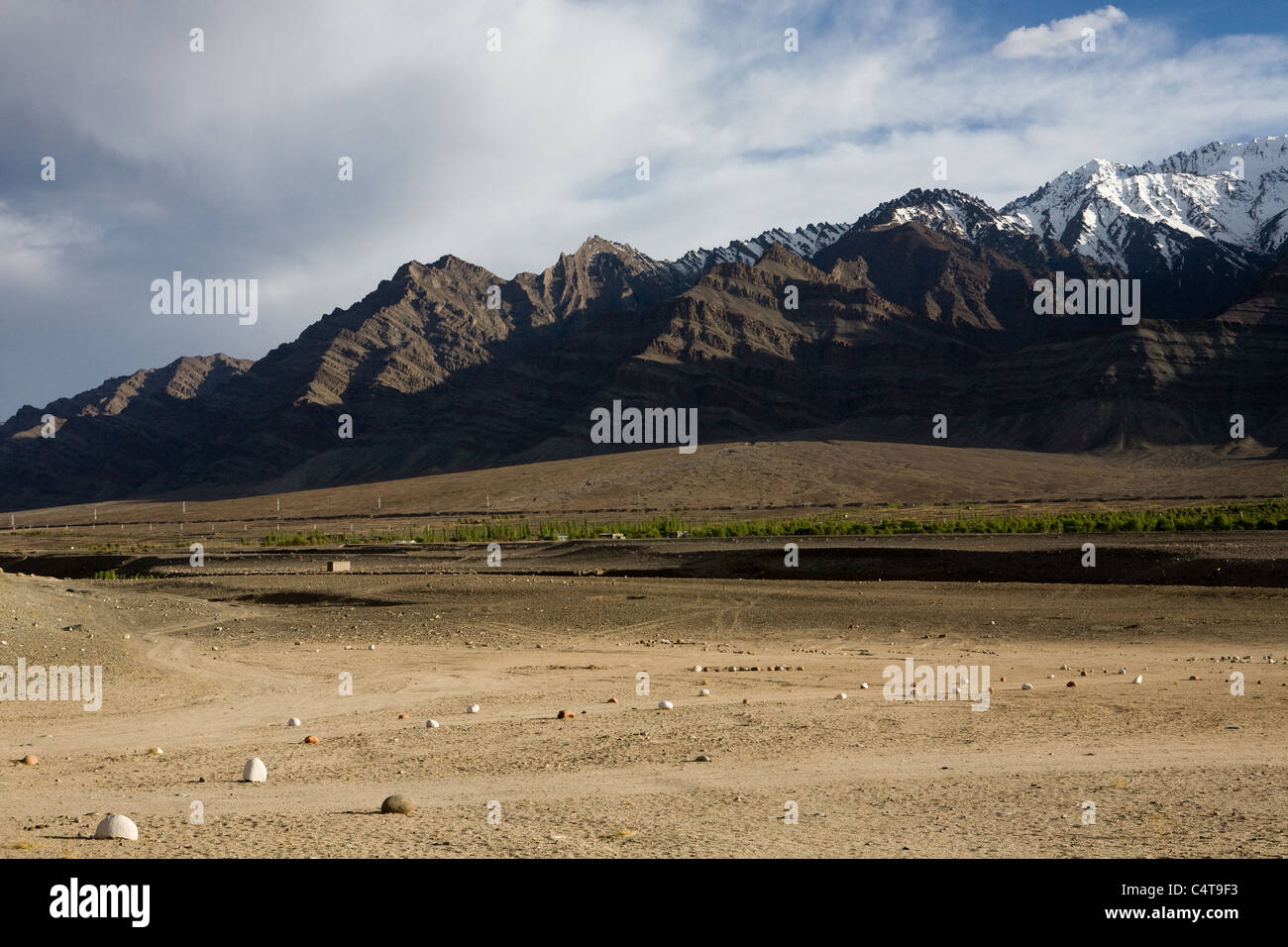 Near Leh, Ladakh in northern India are the Himalayas with snow-capped ...