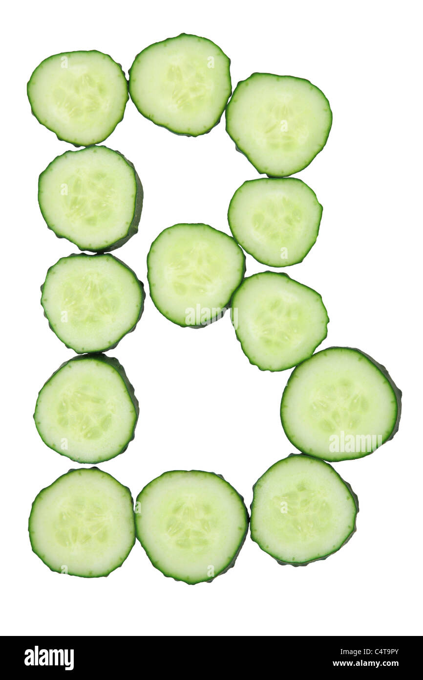Vegetable Alphabet of chopped cucumber - letter B Stock Photo - Alamy