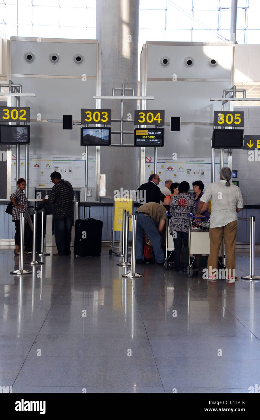 Terminal three check in desks, Malaga Airport, Malaga, Costa del Sol ...