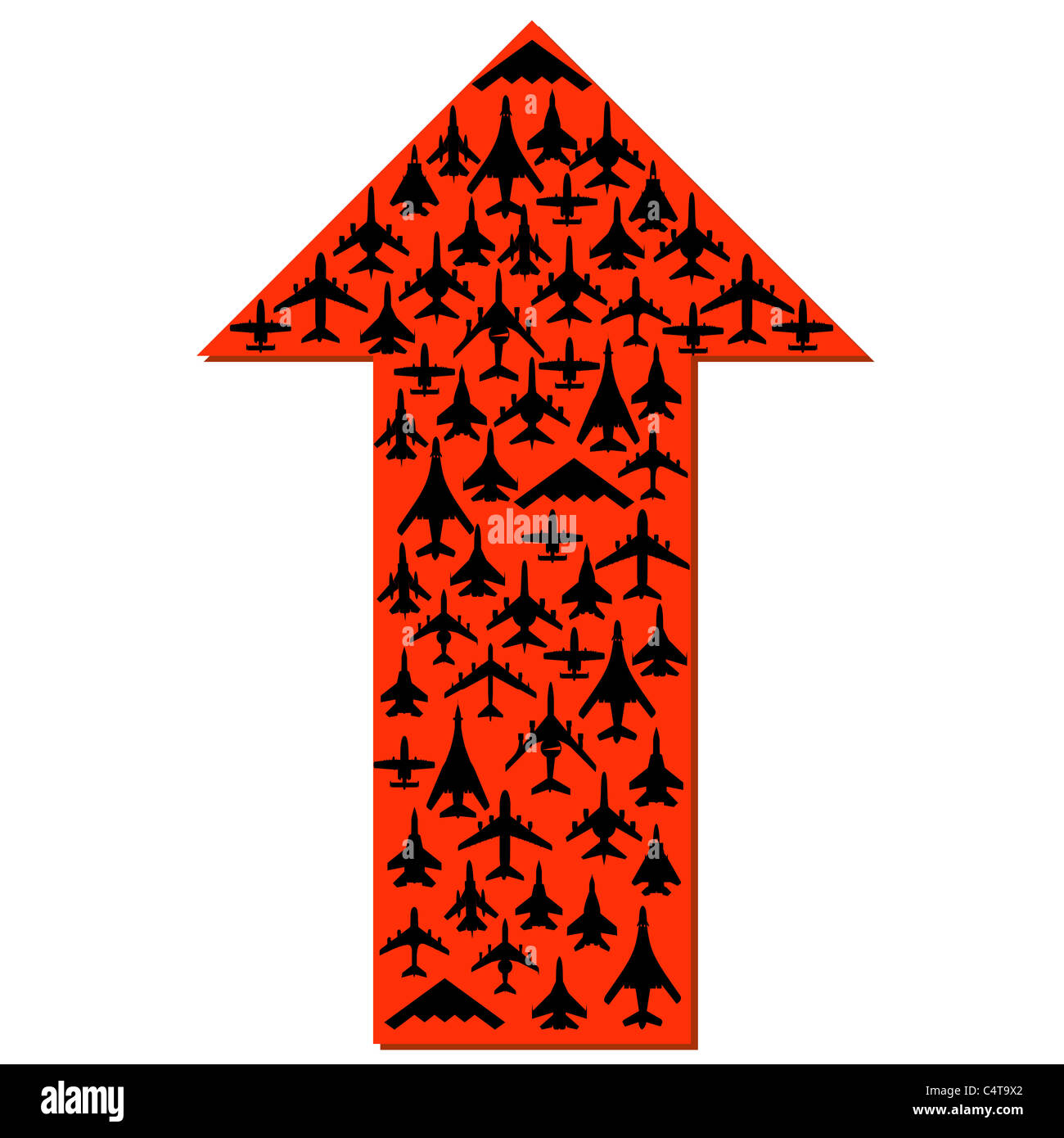 Directional arrow with the airplanes inside. Vector Stock Photo - Alamy