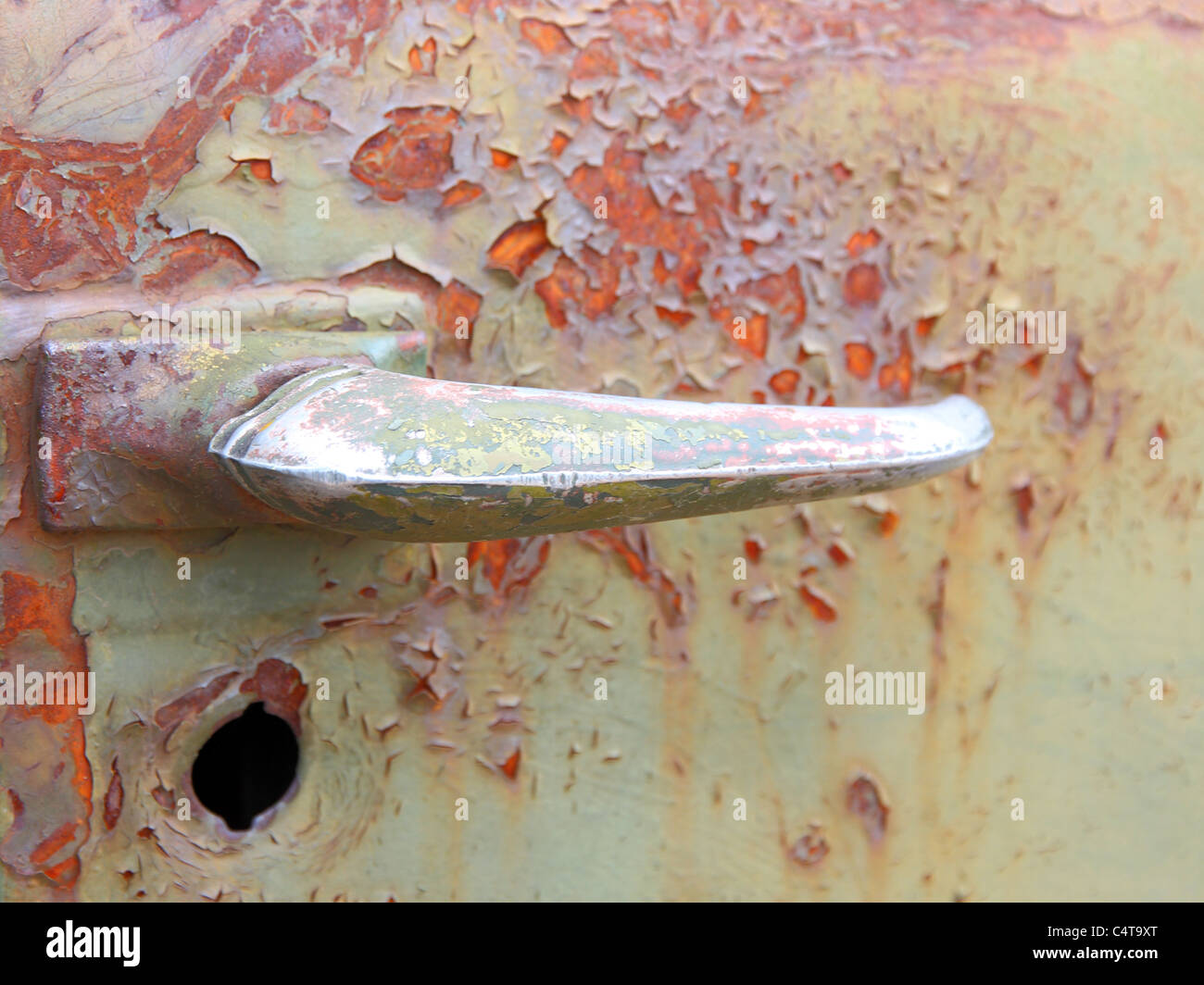 rusty old car handle Stock Photo - Alamy