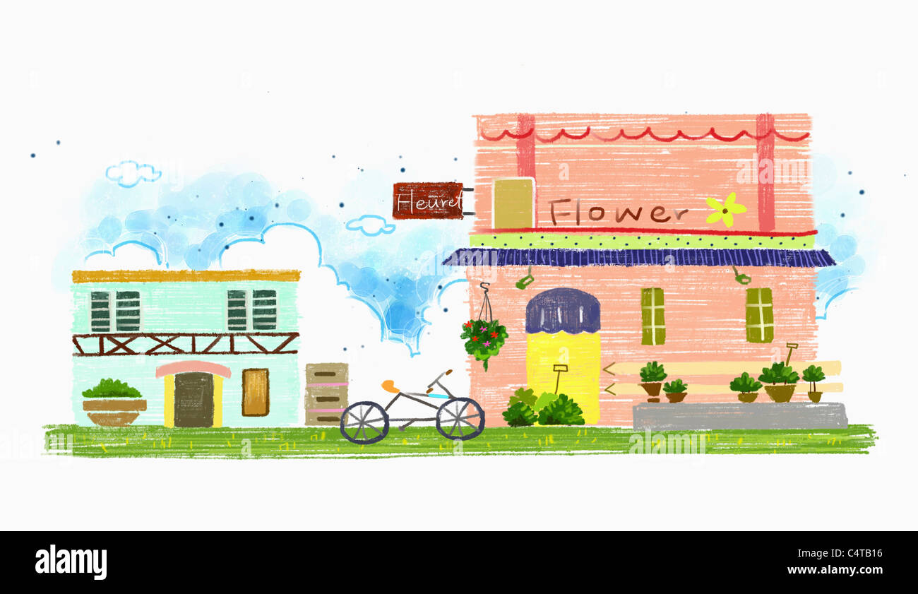 exterior of flower shop Stock Photo - Alamy