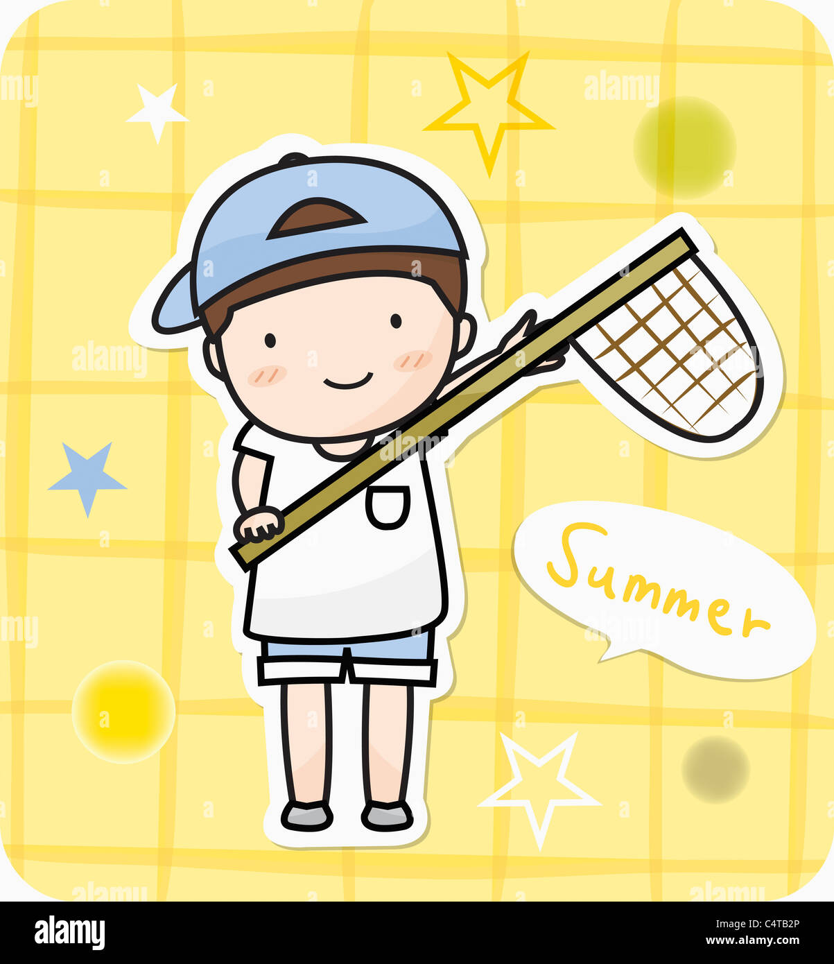 boy holding dragonfly net Stock Photo - Alamy