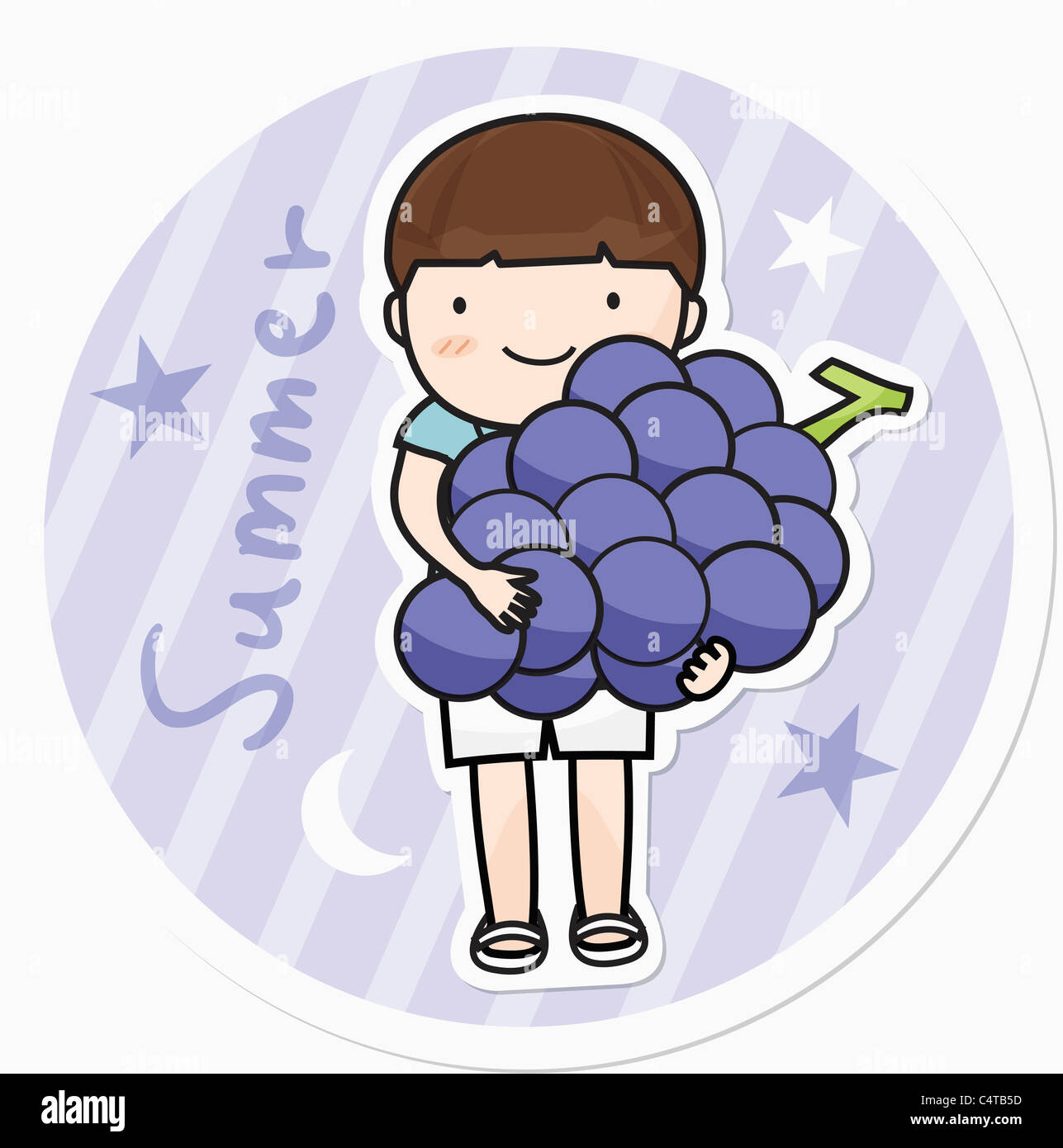 boy holding grapes Stock Photo - Alamy