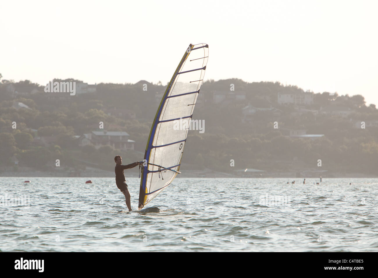 Windsurfers at Windy Point Park in Austin, Texas Stock Photo - Alamy