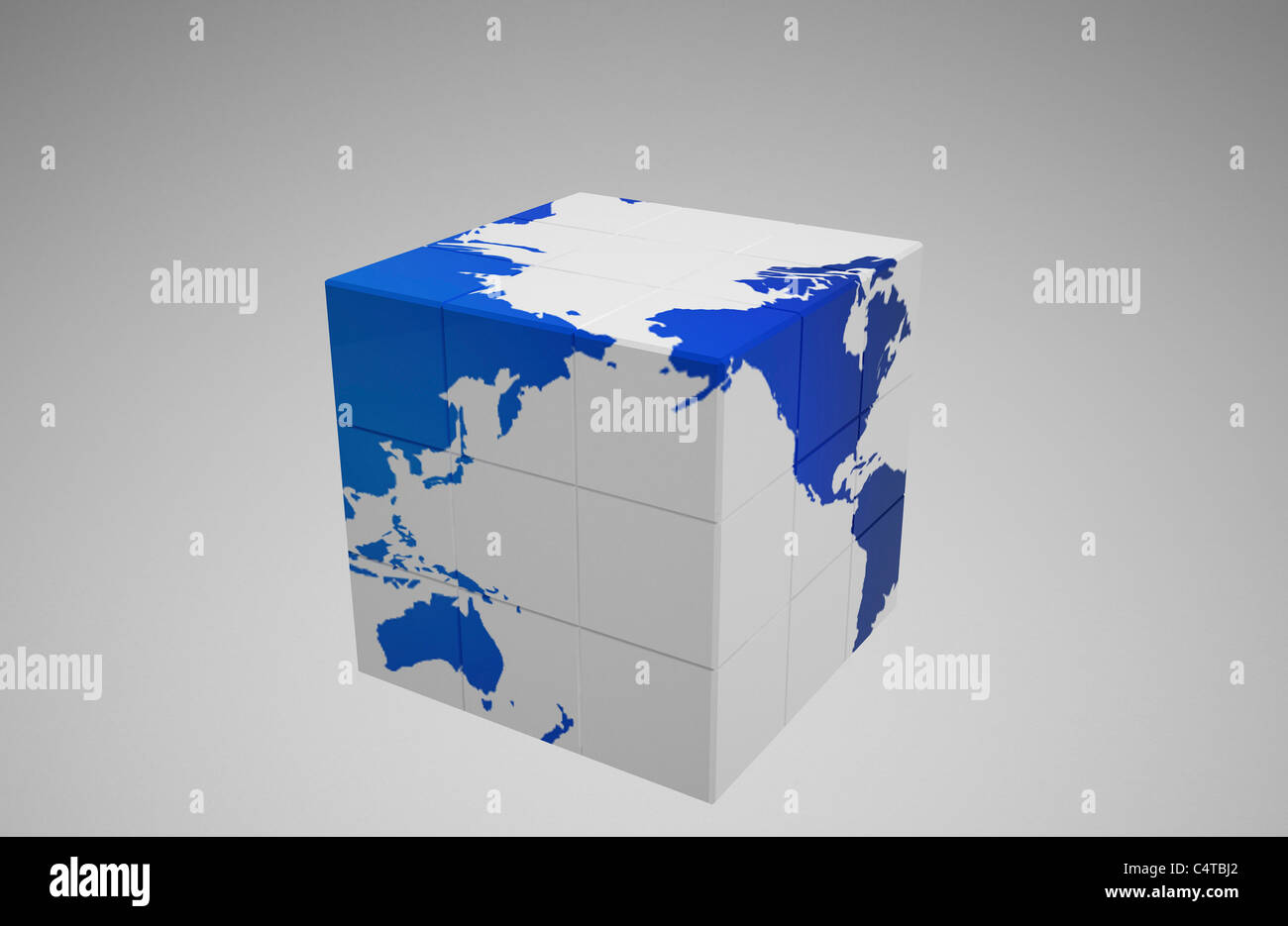 globe in cube shaped Stock Photo - Alamy