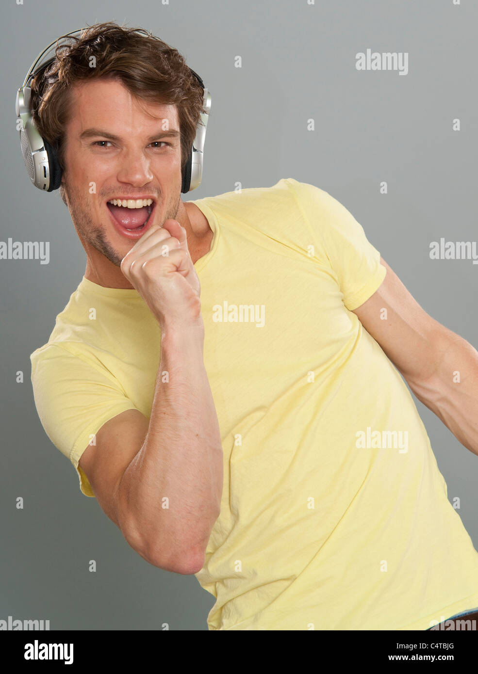 Man Listening to Music Stock Photo - Alamy