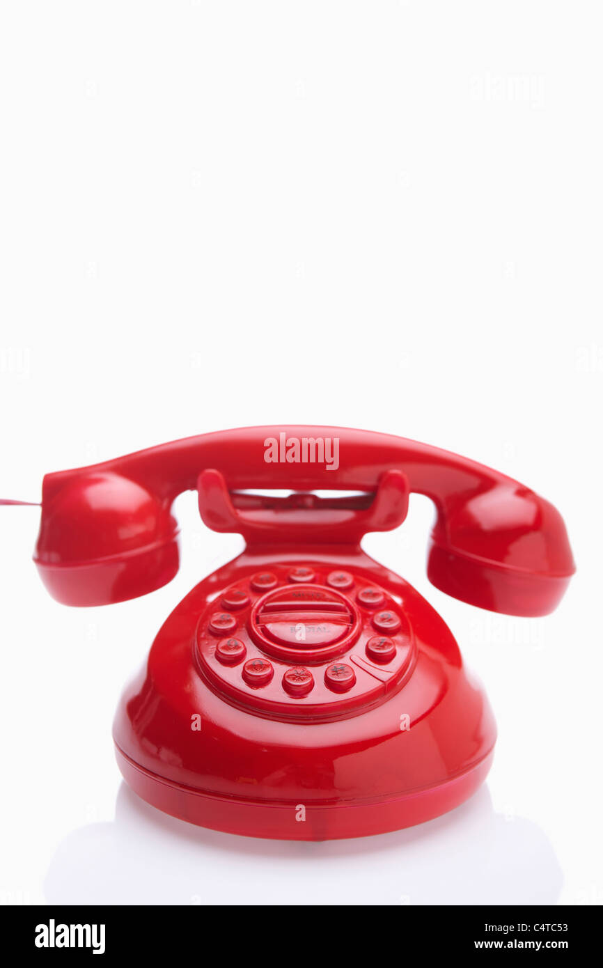 red color telephone Stock Photo - Alamy
