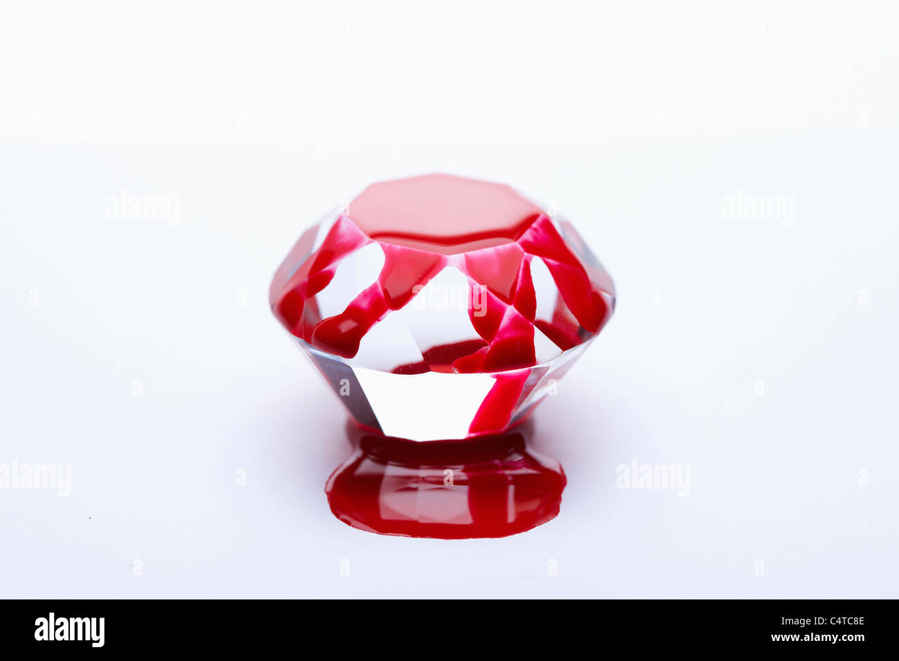 red color paint on the dishes Stock Photo - Alamy