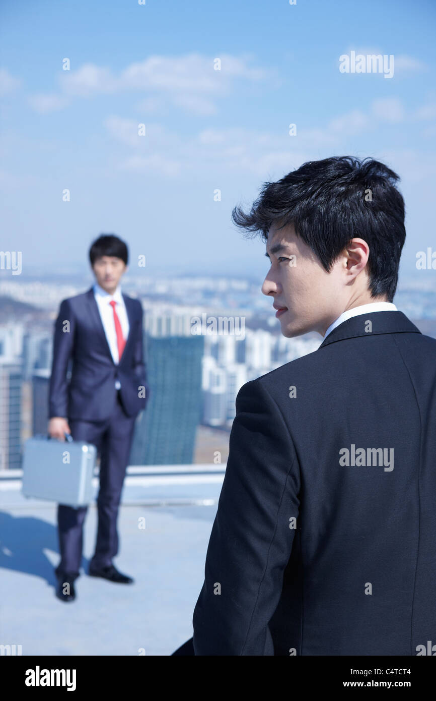 business rivals directly facing each other Stock Photo - Alamy