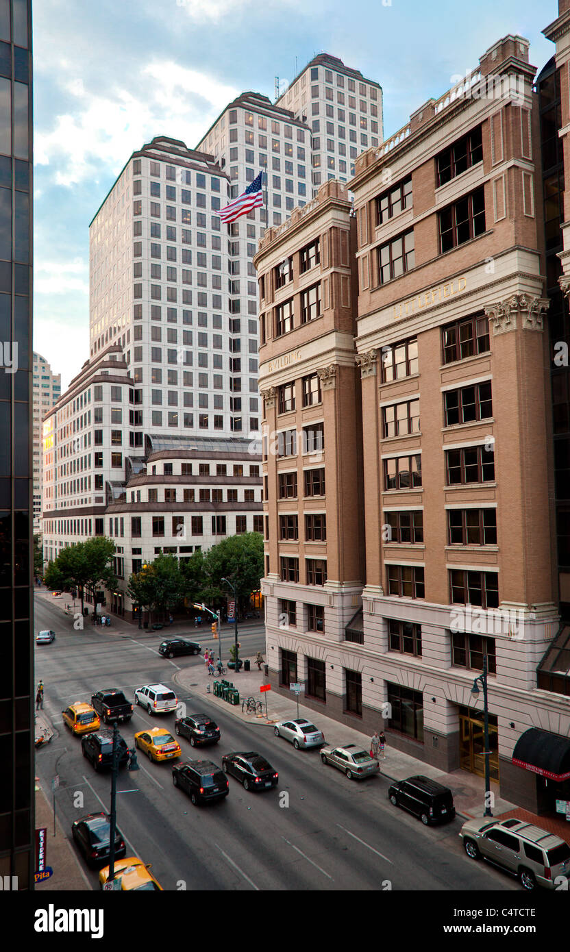 Downtown Austin, Texas 6th Street View at 6th and Congress Stock Photo ...