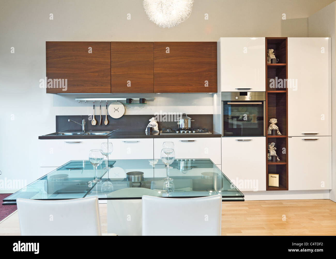 fine image of modern kitchen background Stock Photo - Alamy