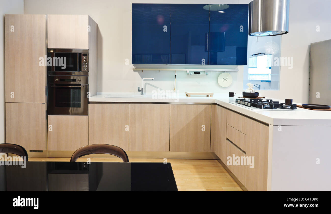 fine image of modern kitchen background Stock Photo - Alamy