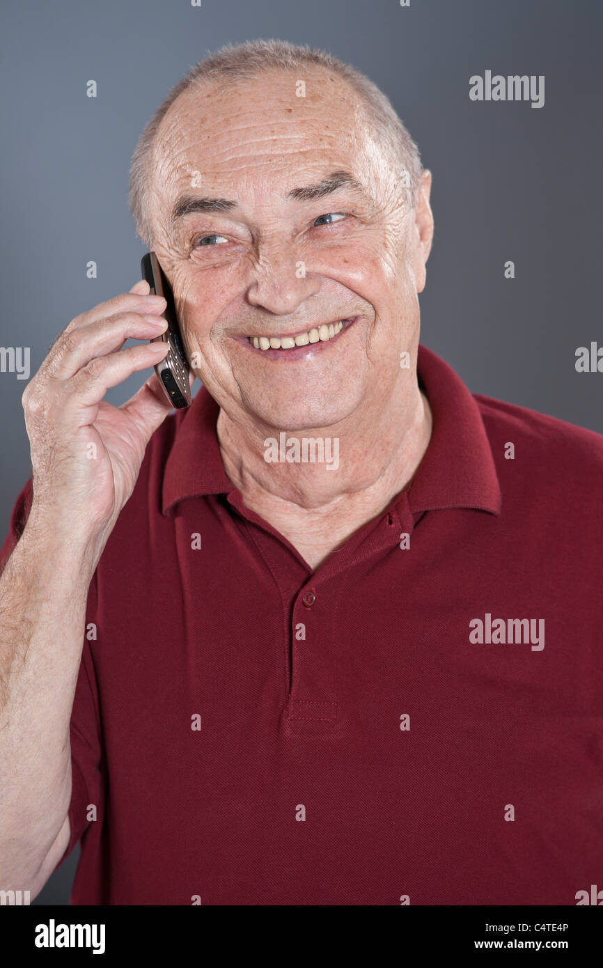 Man Using Cellular Telephone Stock Photo - Alamy