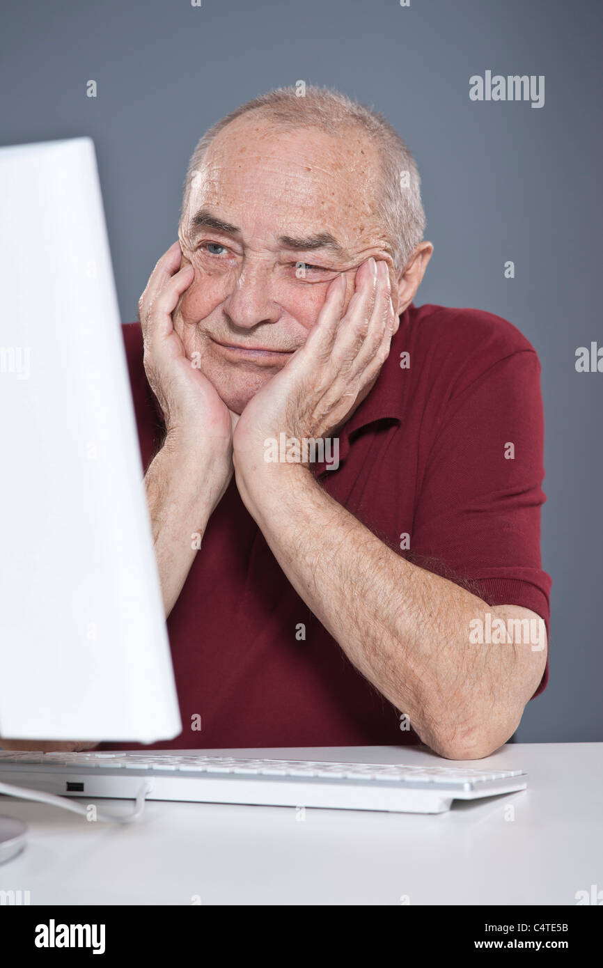 Man Using Computer Stock Photo - Alamy