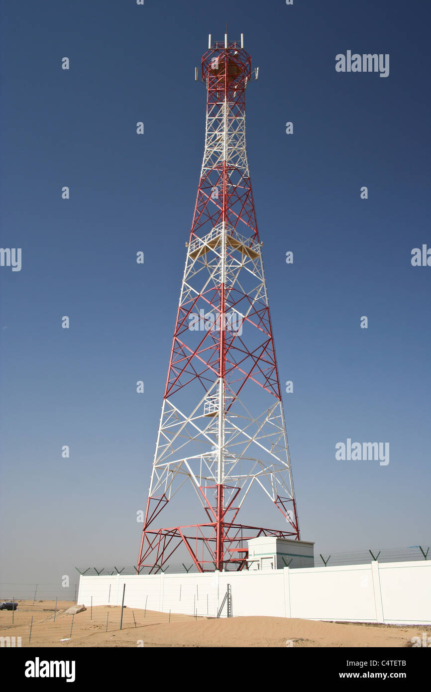 Telecommunications tower abu dhabi uae middle east Stock Photo - Alamy