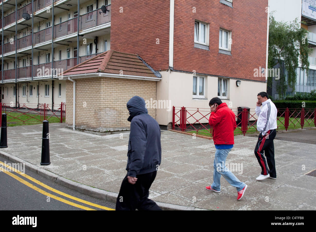 Council flats in Tower Hamlets, East London. A poor, over populated ...