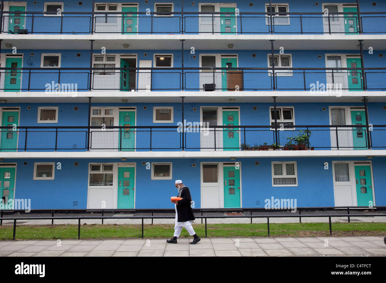 Council flats in Tower Hamlets, East London. A poor, over populated ...