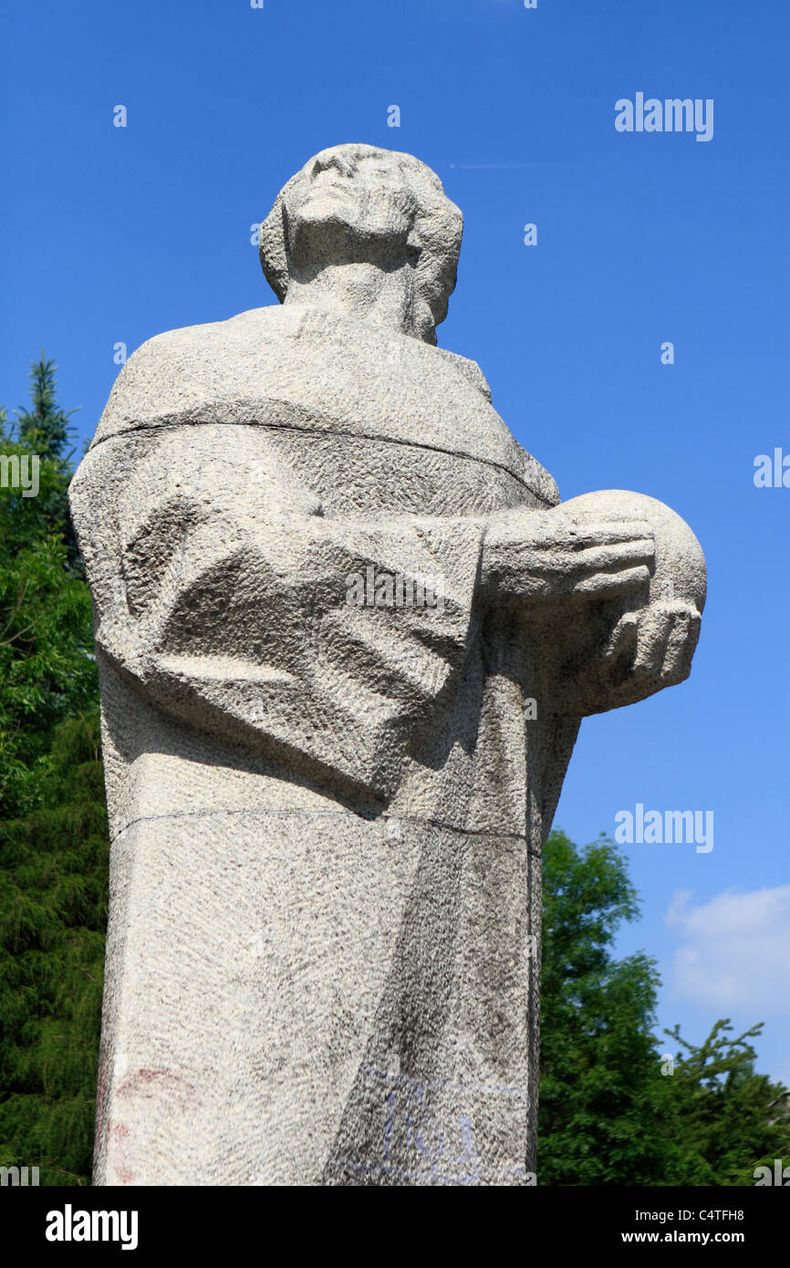 Nicolaus Copernicus Statue stands in front of Silesian Planetarium ...
